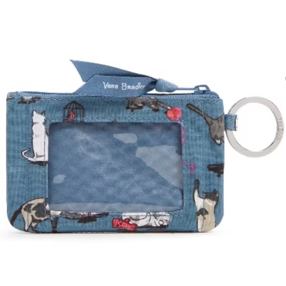 Vera Bradley | Bags | Nwt Vera Bradley Cats Meow Zip Id Case Blue ...
